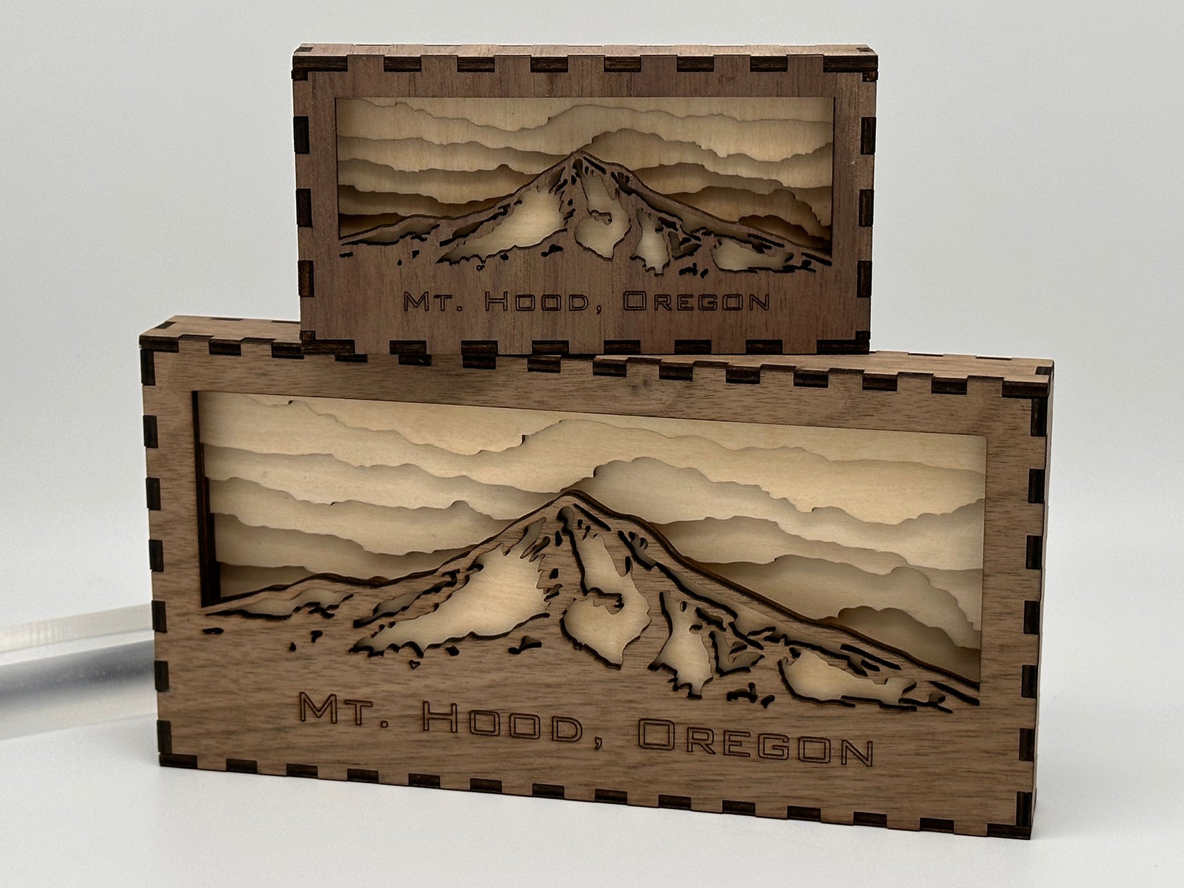 Laser Cut Mt. Hood Sunrise Light Box