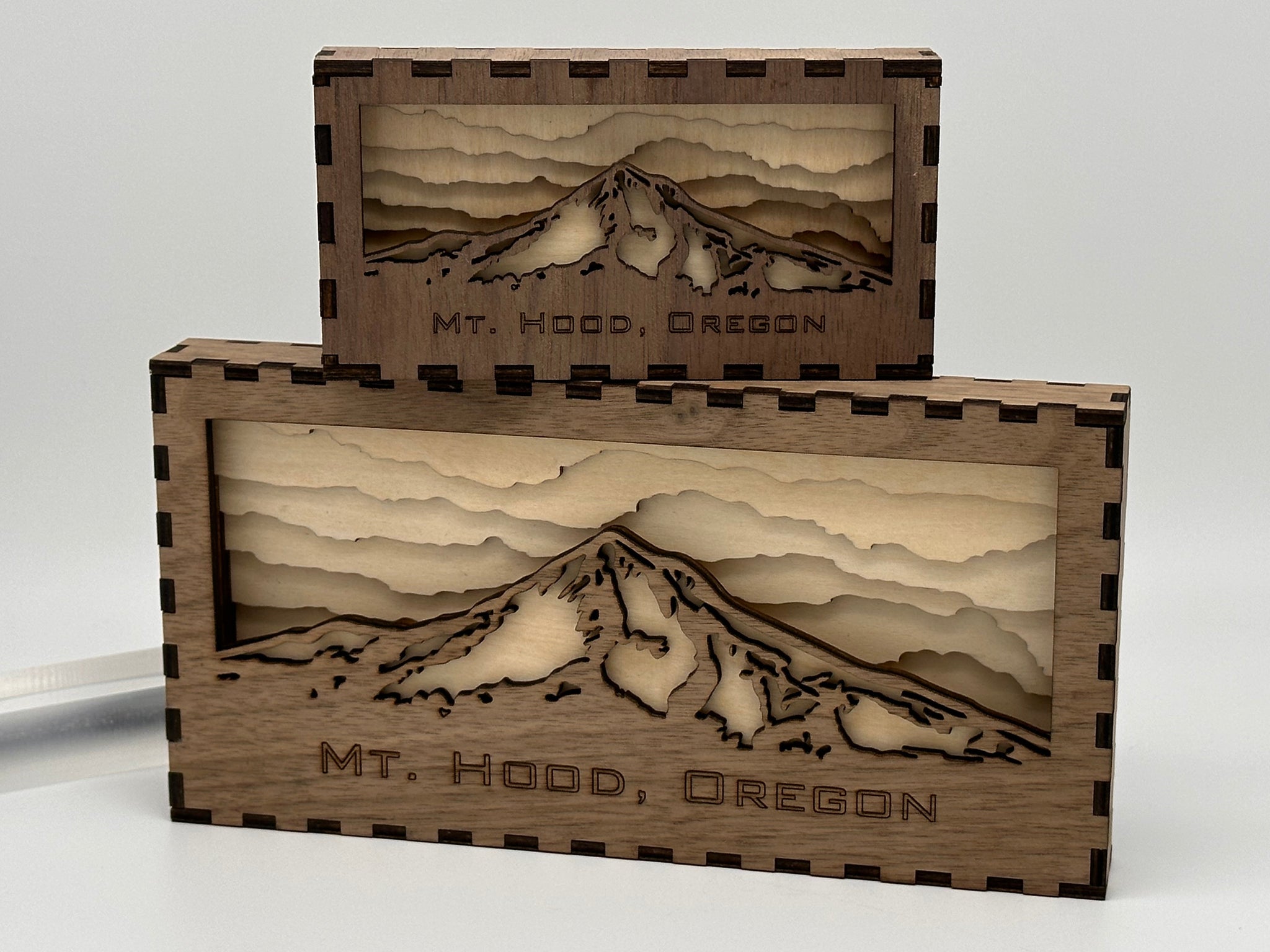 Laser Cut Mt. Hood Sunrise Light Box